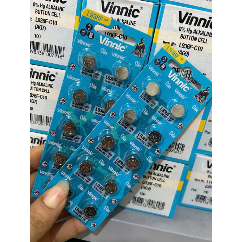 Vỉ 10 viên pin SR936SW 394 AG9 L936F 936 Vinnic pin đồng hồ | Shopee ...