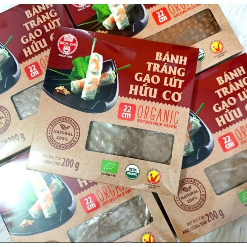 5 hộp Bánh Tráng Gạo Lứt Hữu Cơ ( Organic) Bích Chi 200 gr | Shopee ...