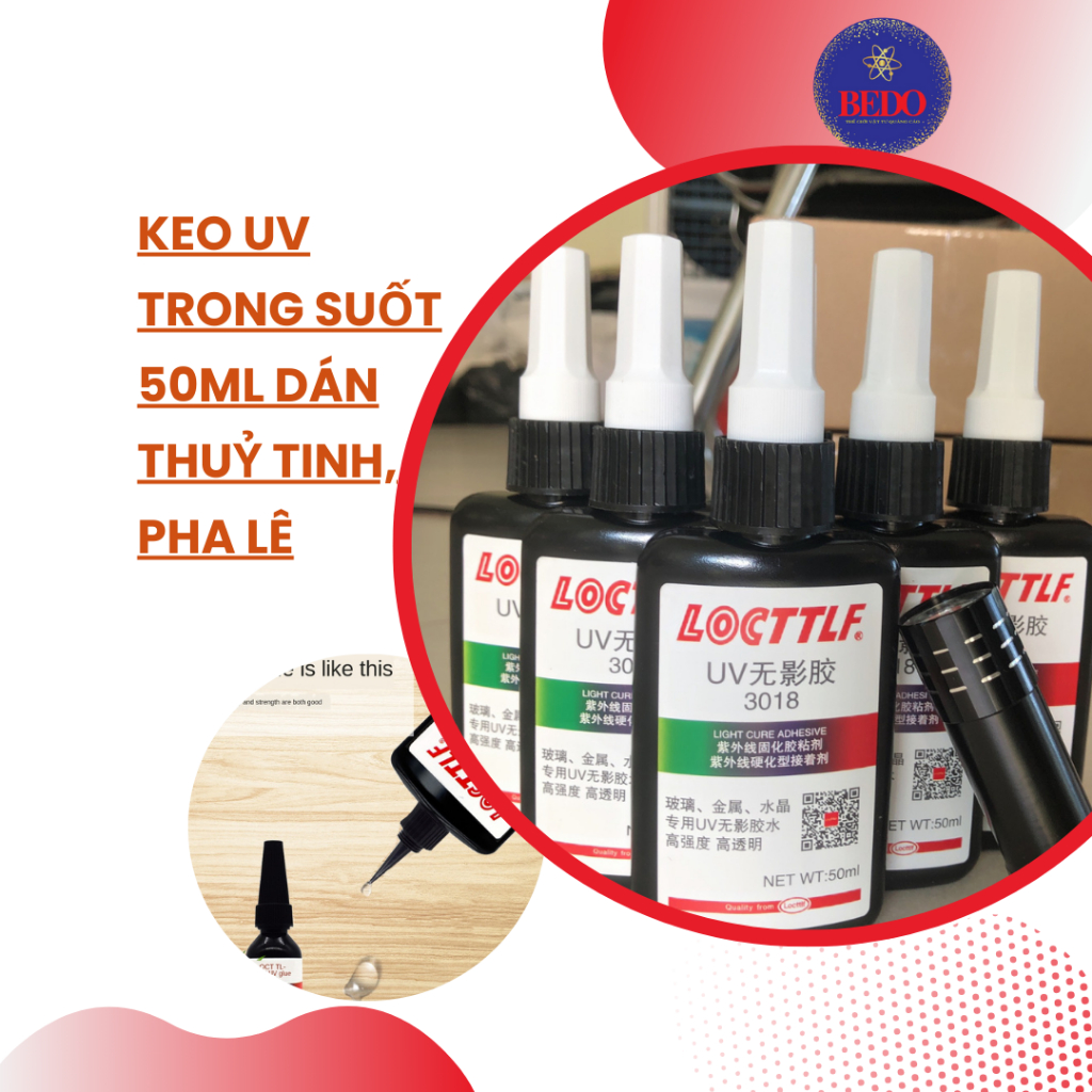 Keo UV trong suốt 50ml dán thuỷ tinh, pha lê | Shopee Việt Nam