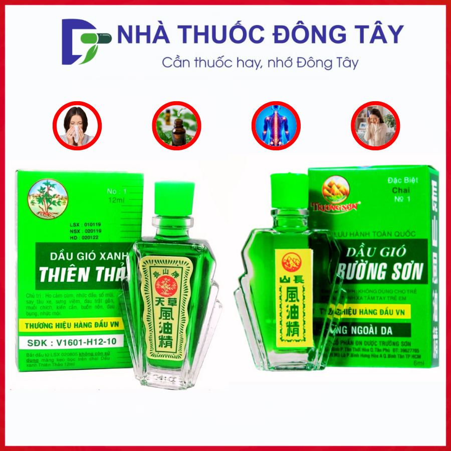Dầu Gió Trường Sơn chai 6ml, Dầu Gió Thiên Thảo chai 12ml - Nhà Thuốc ...