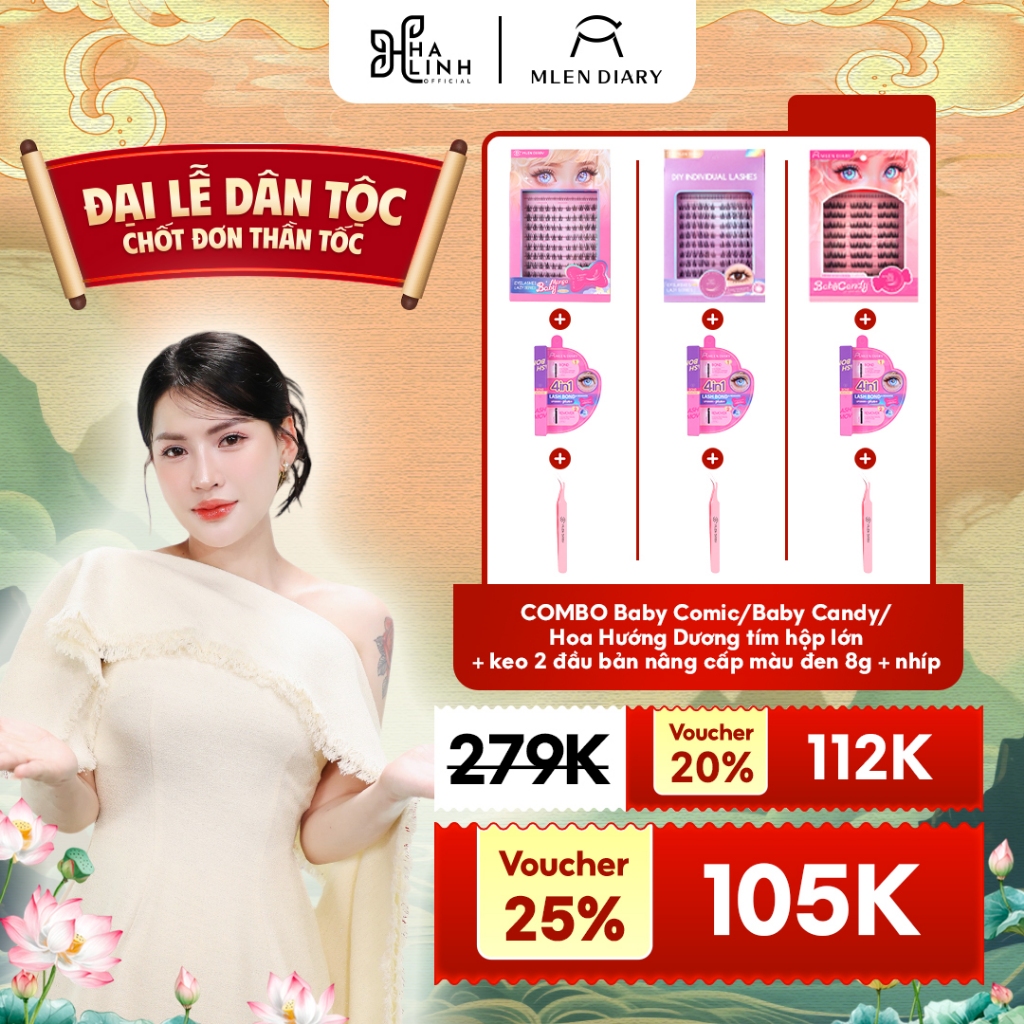 [Võ Hà Linh x Mlen Diary] COMBO Keo Hai Đầu 4in1 Bản Nâng Cấp Và Mi Giả ...