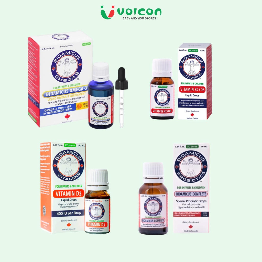 Trọn bộ Bioamicus Men 10 chủng & Vitamin D3k2/D3/DHA Cho Con Đủ Chất ...