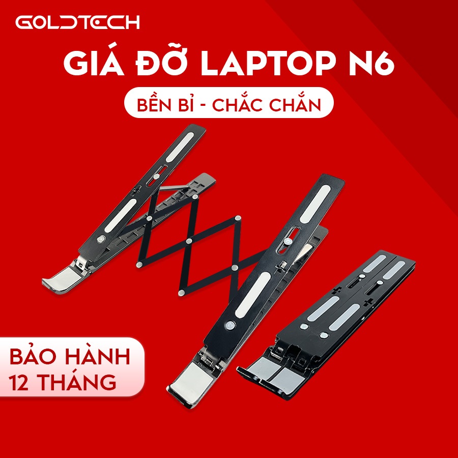 Giá đỡ LAPTOP, MACBOOK, IPAD GoldTech N6 bằng nhôm có thể điều chỉnh được độ cao, đế tản nhiệt ...