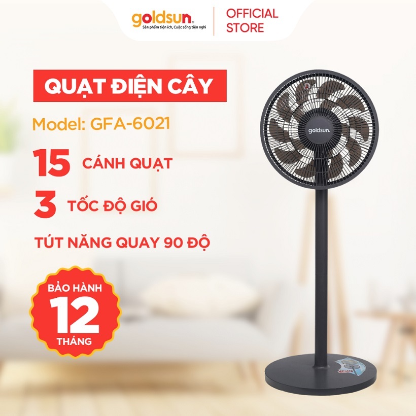 Quạt cây đứng Goldsun GFA-6021- quạt 15 cánh hoạt động êm ái- BH 12 tháng | Shopee Việt Nam