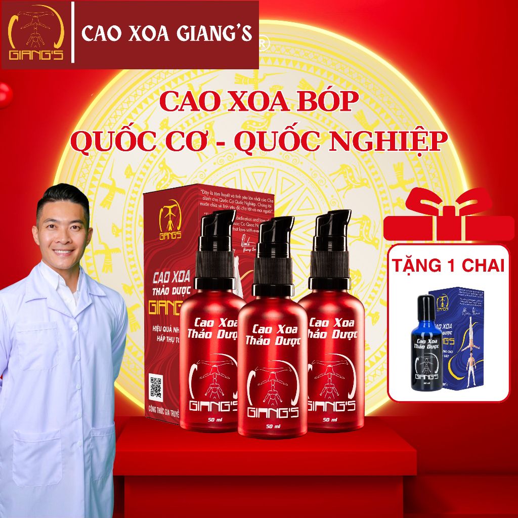 Dầu xoa bóp Quốc Cơ Quốc Nghiệp Combo 3 Chai 50ml - Cao xoa bóp thảo ...