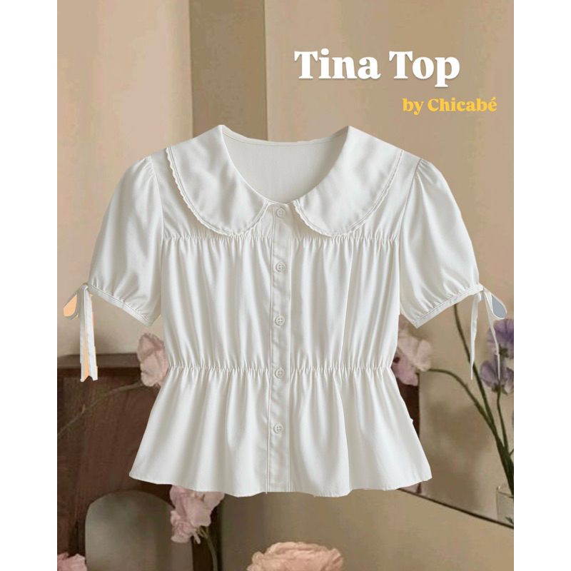 Áo babydoll phối ren - Tina Top Chicabé Studio | Shopee Việt Nam