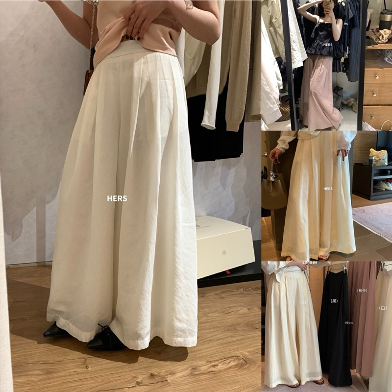 @Michu Sẵn Quần ống rộng cạp cao - chun lưng 2 lớp Hers 20498# | Shopee ...