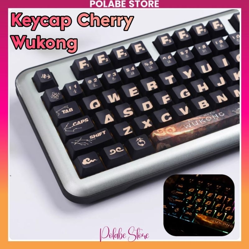 Keycap Black Myth Wukong Keycap xuyên led Ninja cherry profile bàn phím ...