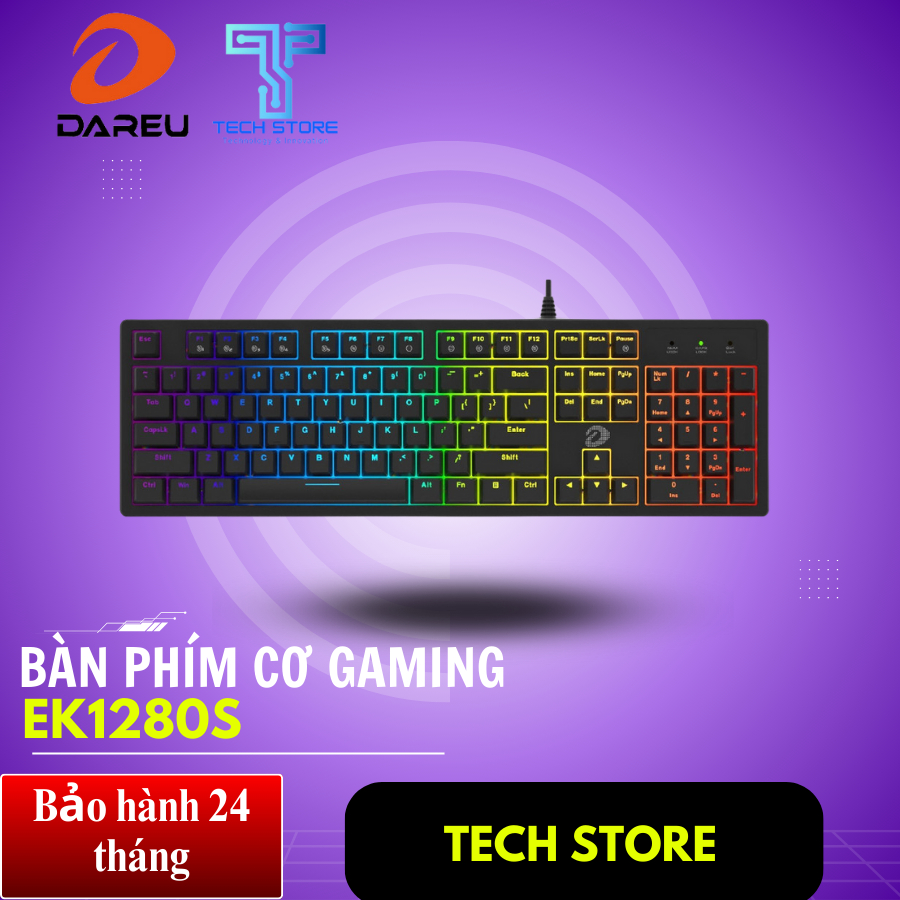 Bàn phím cơ Dareu EK1280s V2 Black , Pink / EK1280 RGB (Blue ,Red ...
