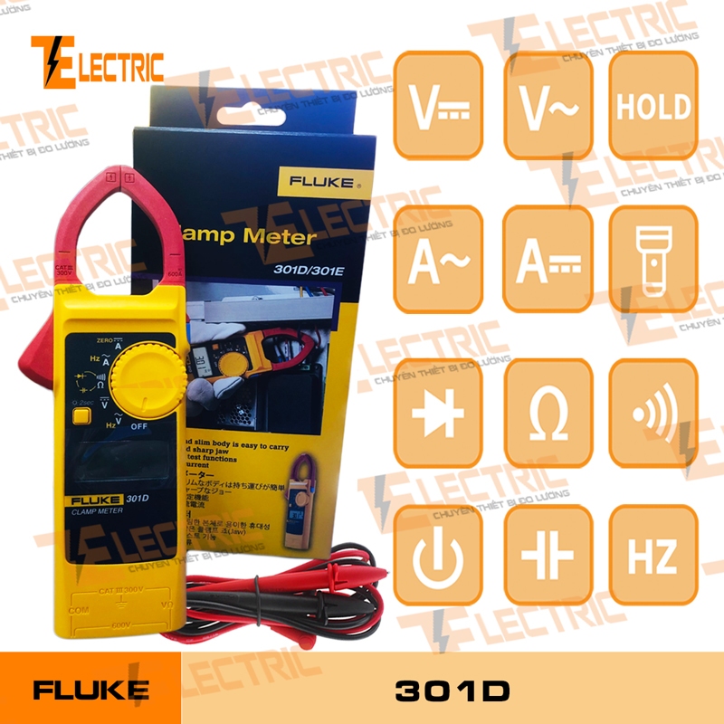 Fluke 301D Ampe Kìm Đo Dòng Điện AC DC 600A | Shopee Việt Nam
