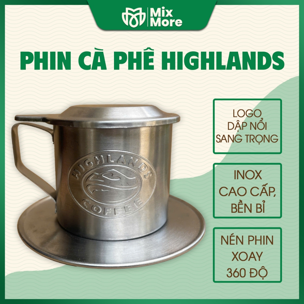 Phin·pha cà phê Highlands Coffee logo dập nổi chất liệu inox cao cấp ...