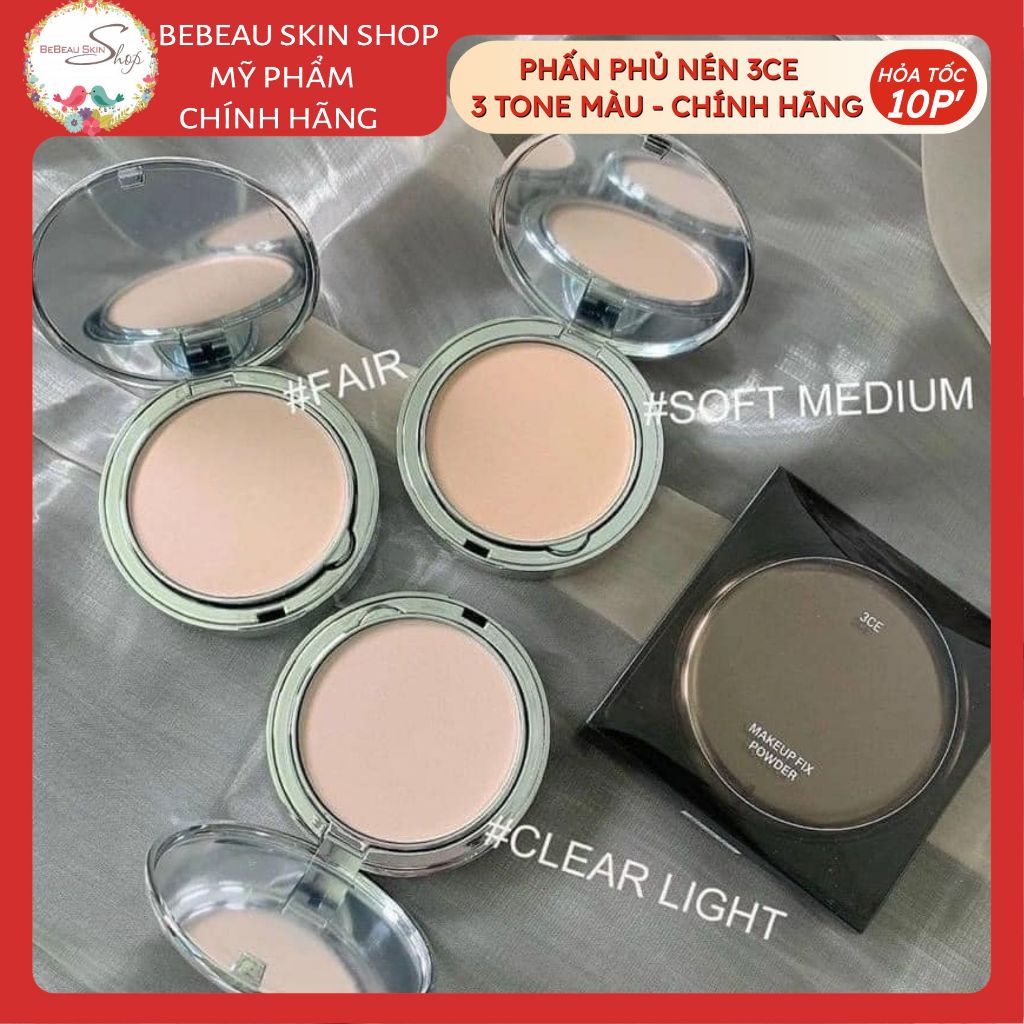 Phấn phủ 3CE Makeup Fix Powder kiếm dầu lì mịn giữ tone đến 4h Fair ...