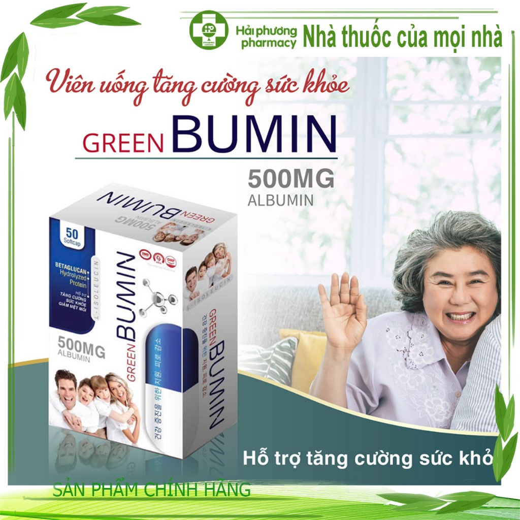 Tăng đề kháng Green Bumin ( Albumin 500mg ) bổ sung vitamin cần thiết ...