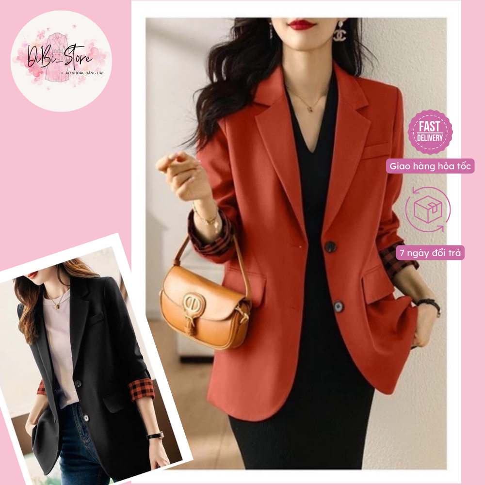 [DiBi Store-VE01] Áo khoác vest nữ tay phối caro | Shopee Việt Nam