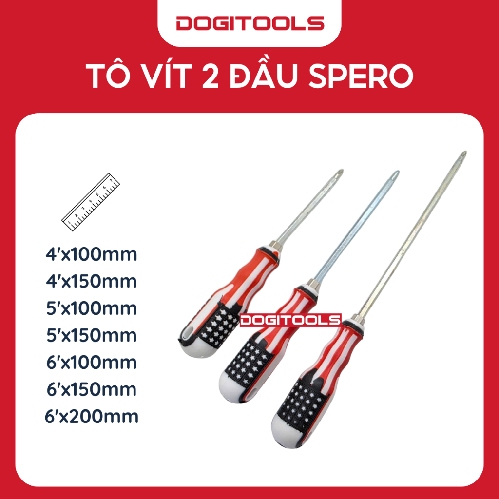 Tô Vít 2 Đầu SPERRO Cờ Mỹ Chất Liệu Thép CR-V, Tua Vít Đổi Đầu Tay Cầm ...