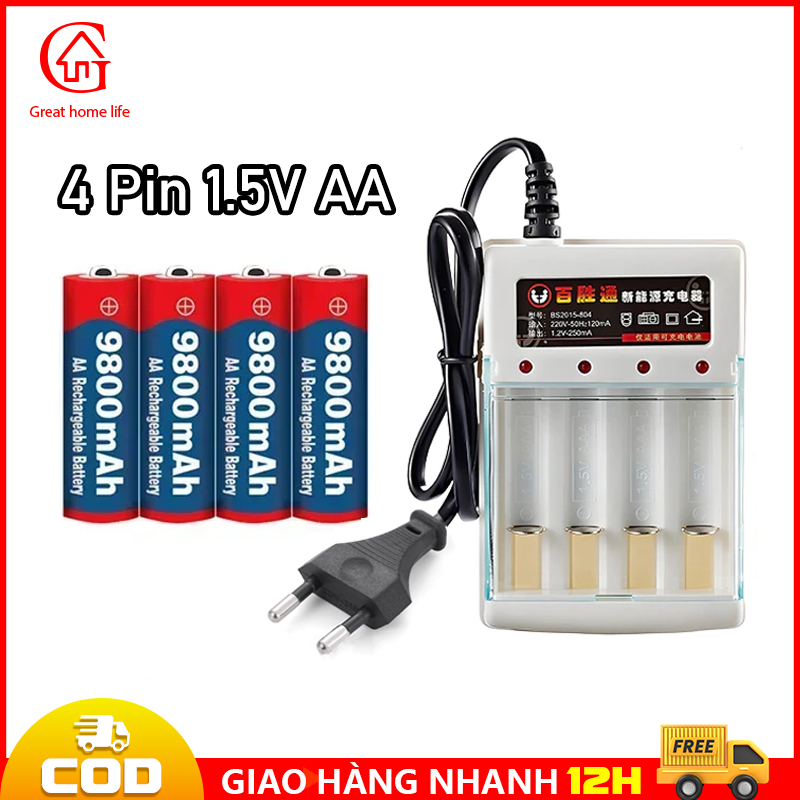 【🔥COD/12H】Pin AA/AAA kèm sạc hoặc pin rời hãng dành cho mic không dây ...