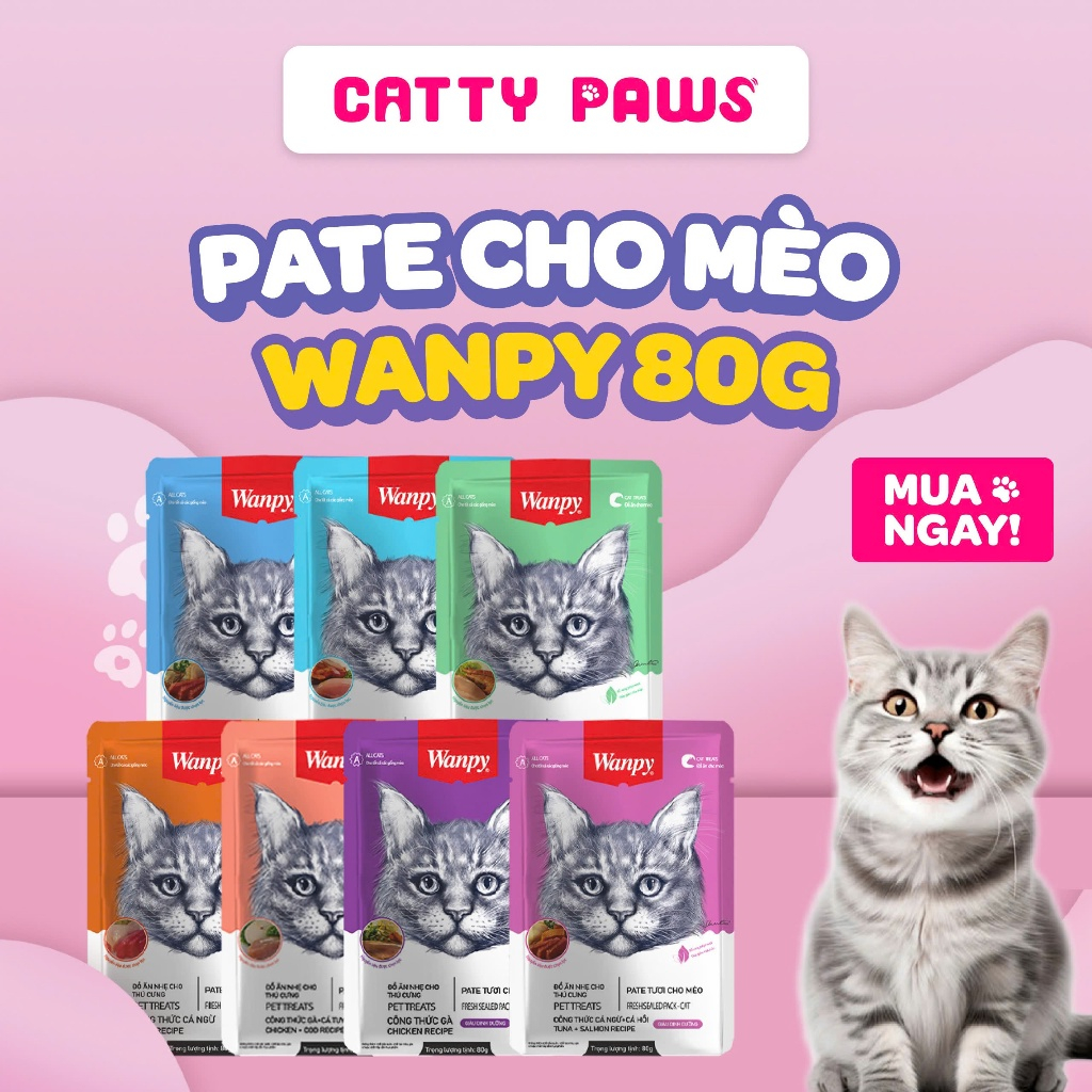 Pate Wanpy 80g - Pate Cho Mèo thức ăn cung cấp dinh dưỡng cân đối, vị ...