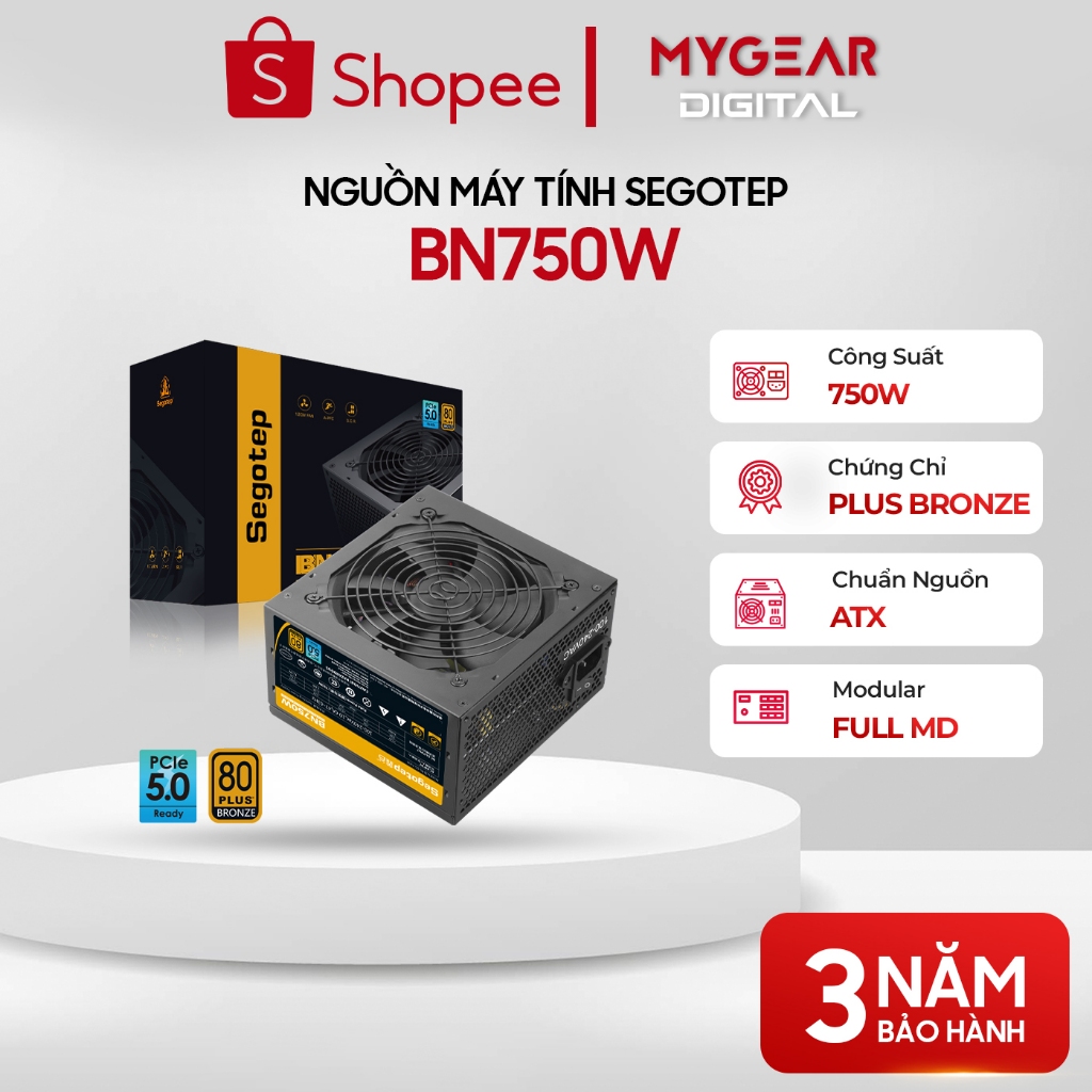 Nguồn máy tính Segotep BN750W 80 Plus Bronze ATX3.0 PCIe 5.0 - Bảo Hành Chính Hãng | Shopee Việt Nam