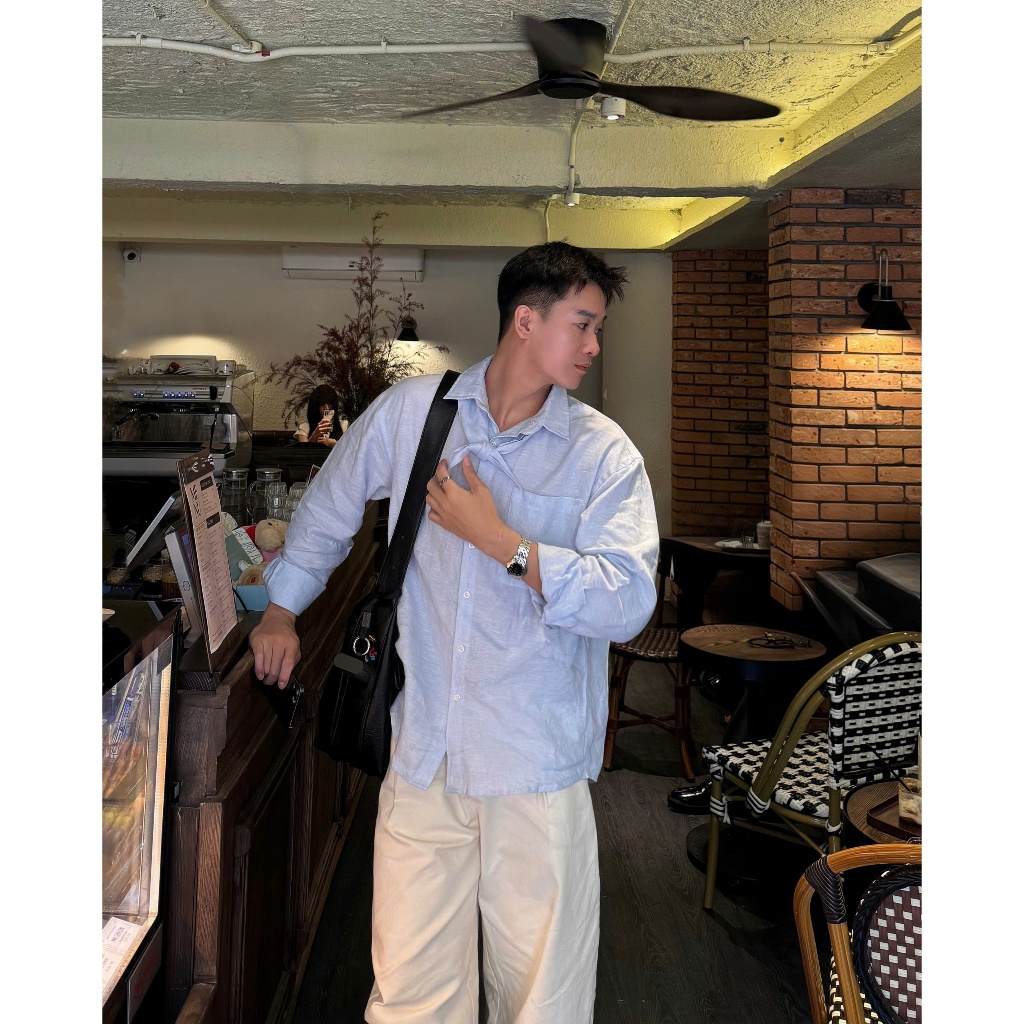 Áo sơ mi nam vải linen tưng Pusi Shirt by Scott Sor | Shopee Việt Nam