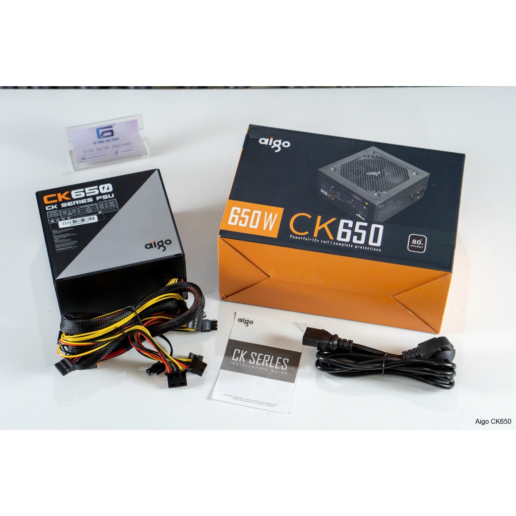 Nguồn 650W Công Suất Thực AIGO CK650 Có Dây Nguồn Phụ New Box Chính ...