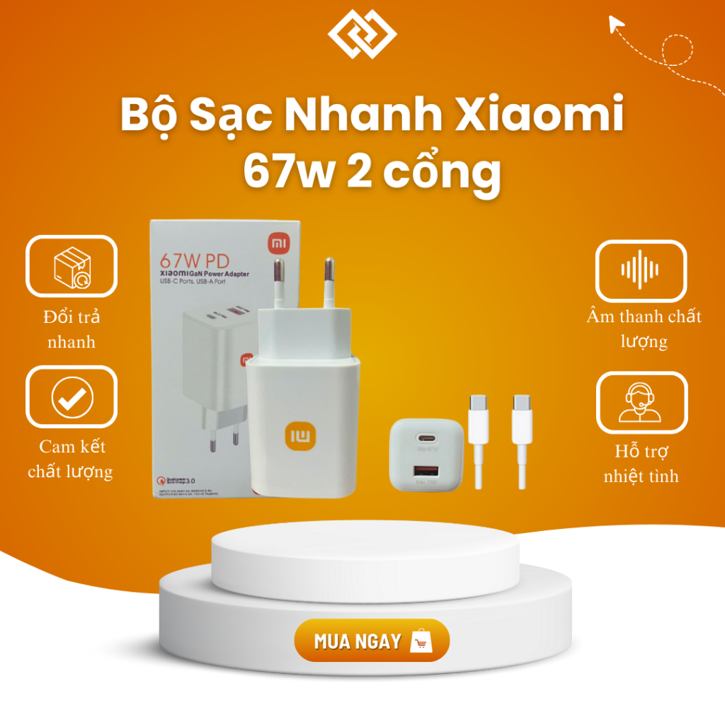 Bộ Sạc Nhanh Xiaomi PD67W Đa Năng 1PD 67W + 1USB 25W ,sạc nhanh không nóng | Shopee Việt Nam