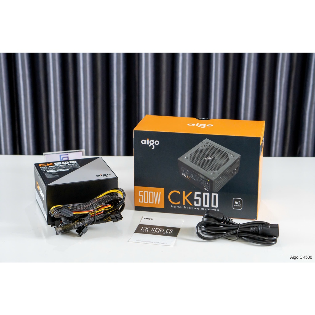 Nguồn 500W Công Suất Thực AIGO CK500 Có Dây Nguồn Phụ New Box Chính ...