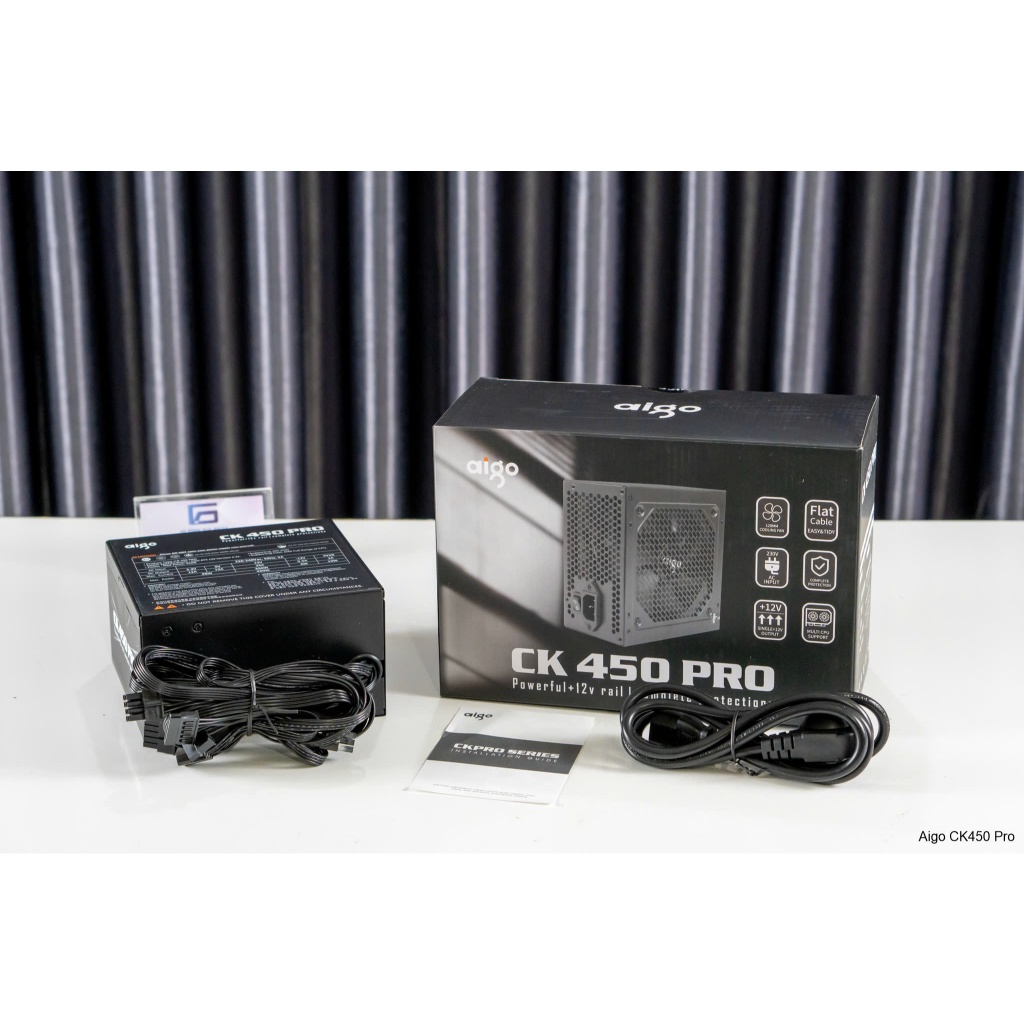 Nguồn AIGO CK450 PRO 450W (Màu Đen) Công Suất Thực Có Dây Nguồn Phụ New Box Chính Hãng BH 36 ...