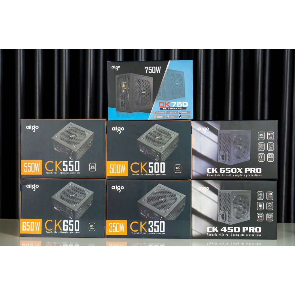 Nguồn AIGO 350W 450W 500W 550W 650W 750W Công Suất Thực Có Dây Nguồn ...