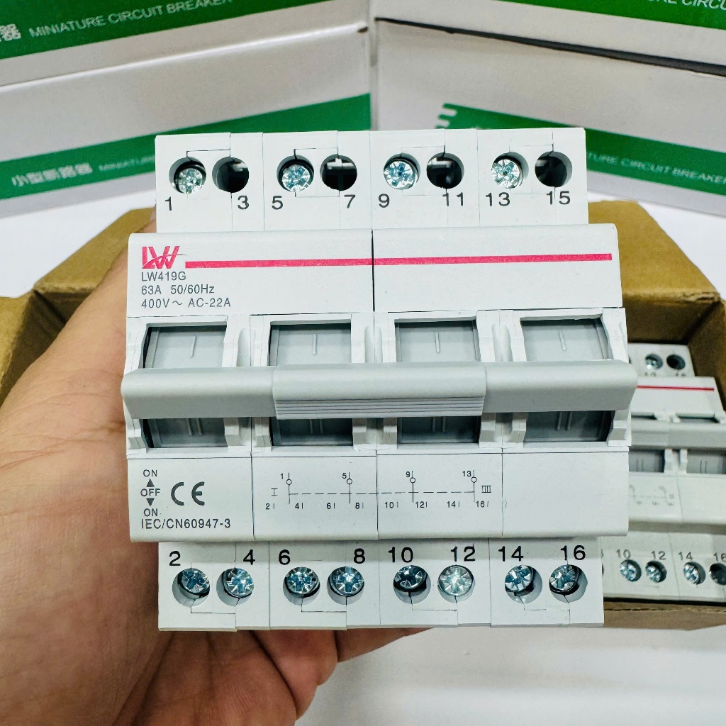 CB đảo chiều 3 pha, 4 cực - Aptomat đảo chiều ( cầu dao đảo chiều ) Chính Hãng LW 63A | Shopee ...