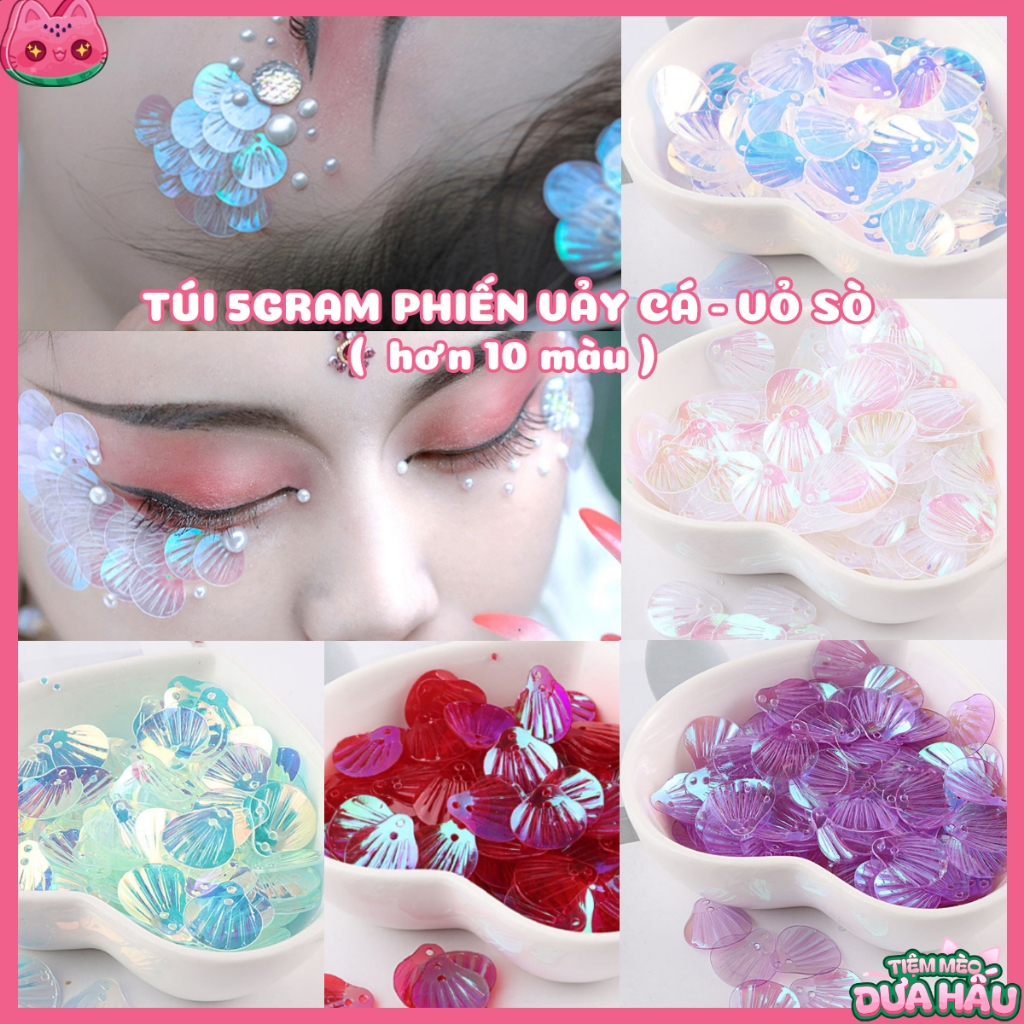 Túi Phiến Vảy Cá Vỏ Sò Cổ Trang 5gram Trang Điểm Makeup Lolita Cổ Trang ...