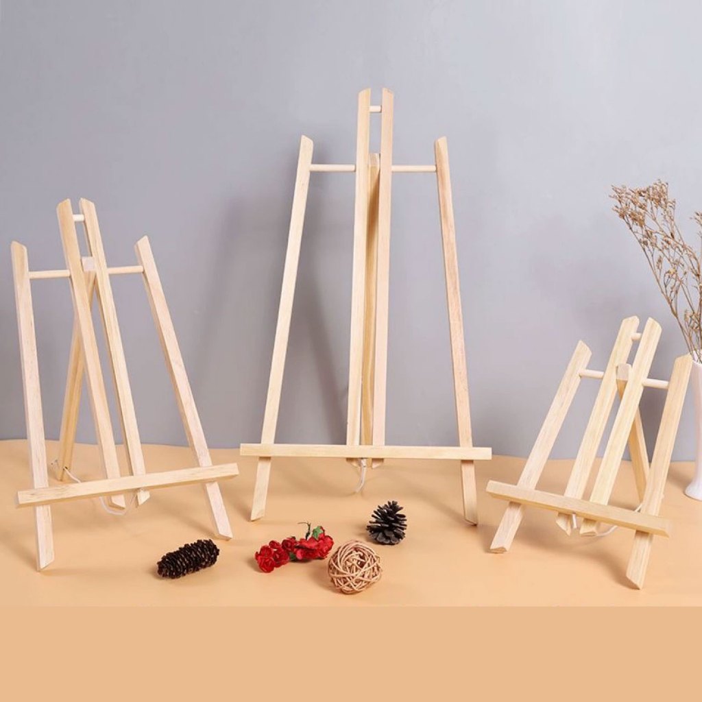 Giá vẽ tranh mini gỗ thông để bàn. Kệ vẽ tranh, tô tranh số hóa, đựng ...
