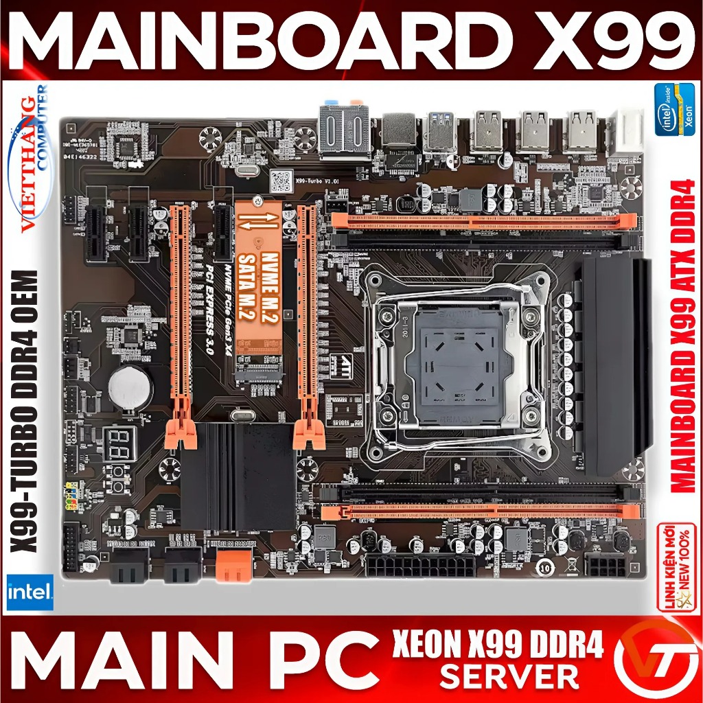Mainboard X99-Turbo DDR4 OEM ATX Đơn CPU Chạy DDR4 Hỗ trợ Socket ...