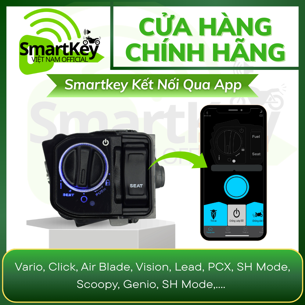 Khoá Smartkey APP Kết Nối 📱Cho AB,WINNER X,CLICK,VARIO,PCX,SH VIỆT ...