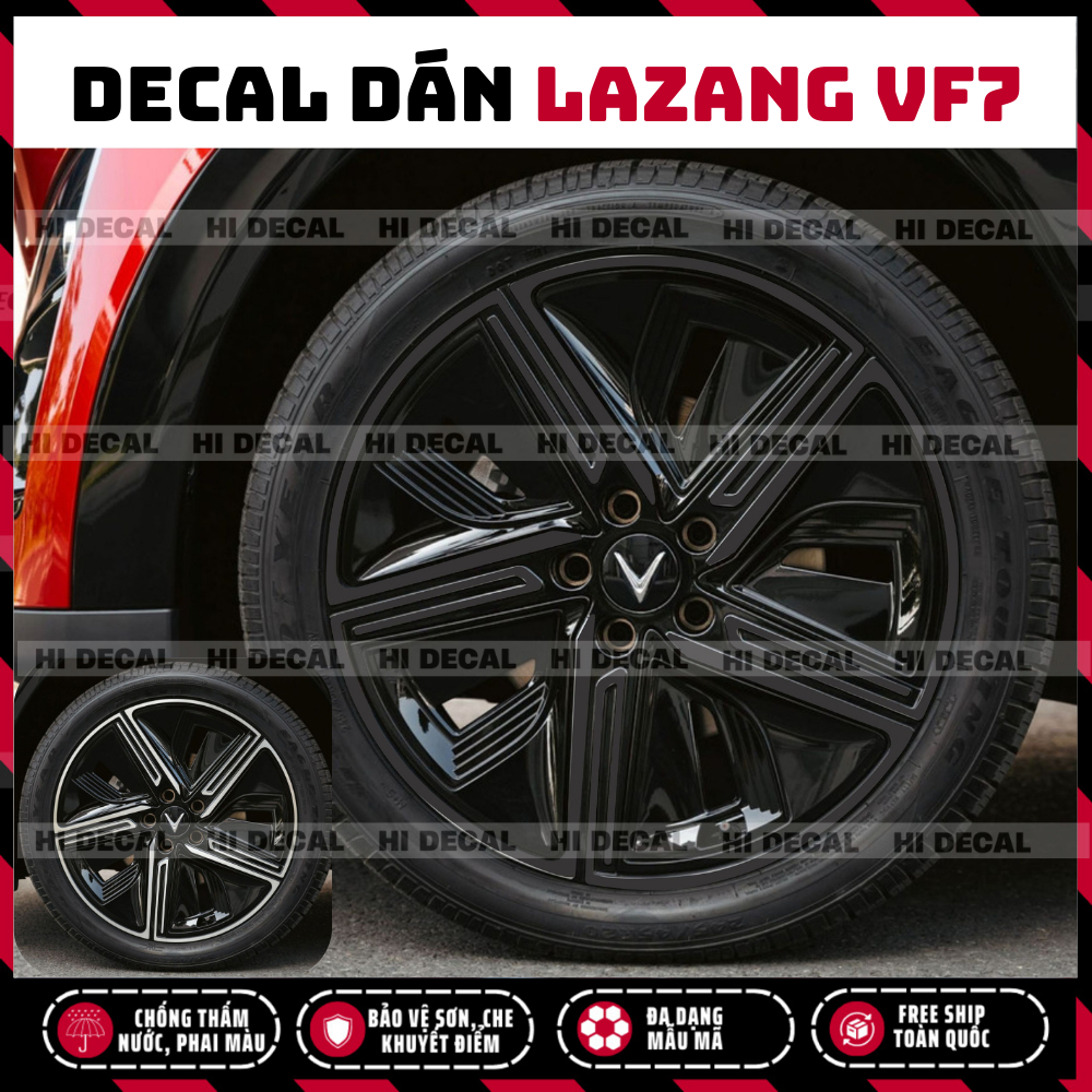Tem dán mâm VF7 Plus Eco, decal dán lazang VF7 tạo điểm nhấn cho xe ...
