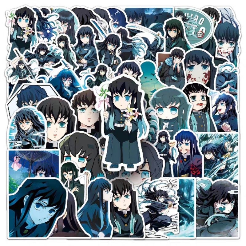 Set 10/50 stickers anime Muichiro Tokito Demon Slayer Kimetsu No Yaiba ...