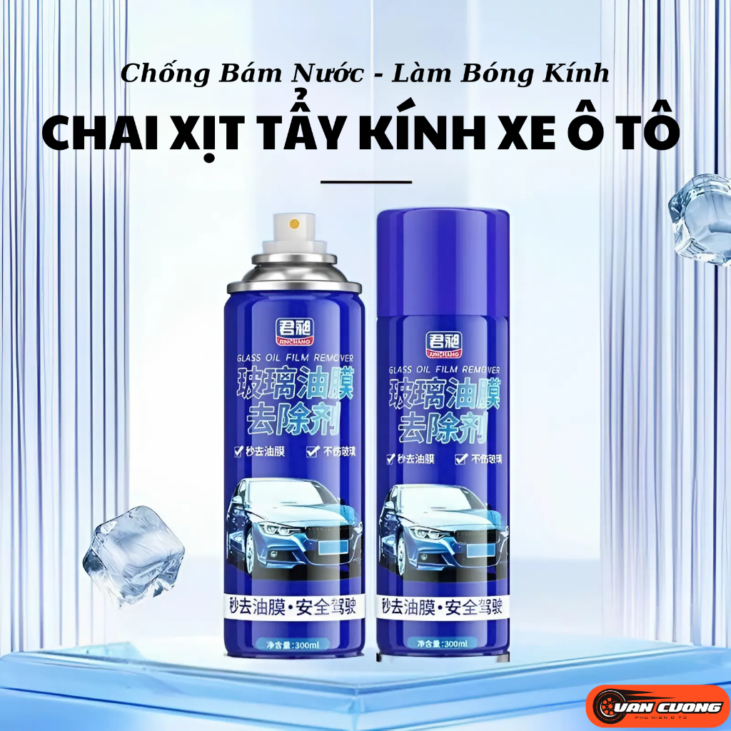 Chai Xịt Tẩy Ố Kính Xe Ô Tô Tặng Kèm Mút Xốp, Tẩy Cặn Canxi, Bình Xịt ...