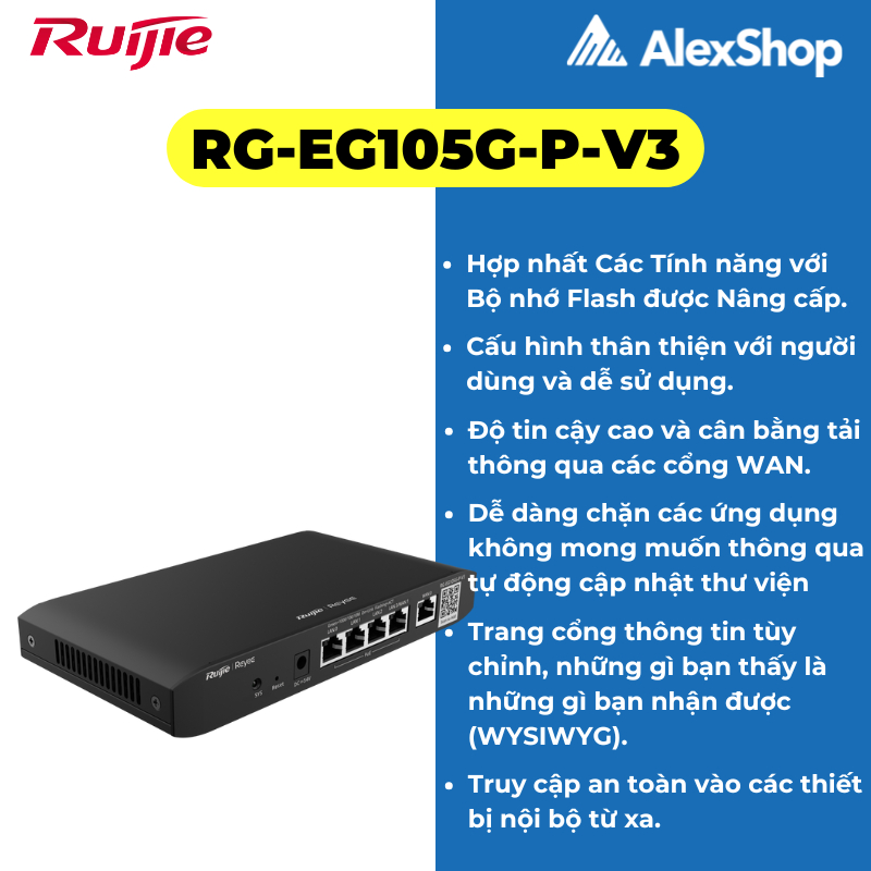 RUIJIE RG-EG105G-P V2 Bộ Định Tuyến Smart Gateway 5 cổng (4-POE) | Shopee Việt Nam