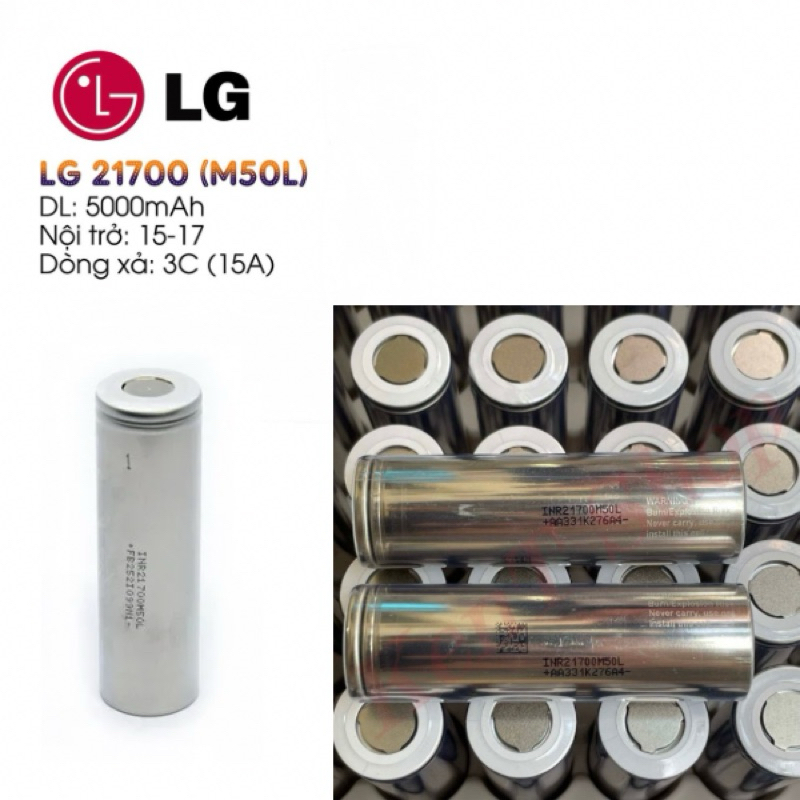 Cell LG M50L 21700 5000mAh - Pin new chính hãng | Shopee Việt Nam