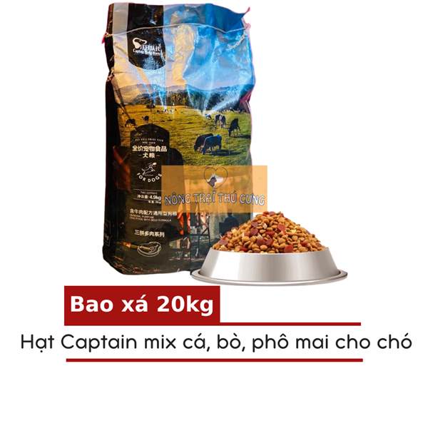 [BAO 20KG] Hạt Cho Chó Captain (Mix Bò, Cá, Phô Mai,...) Phù Hợp Mọi Độ ...