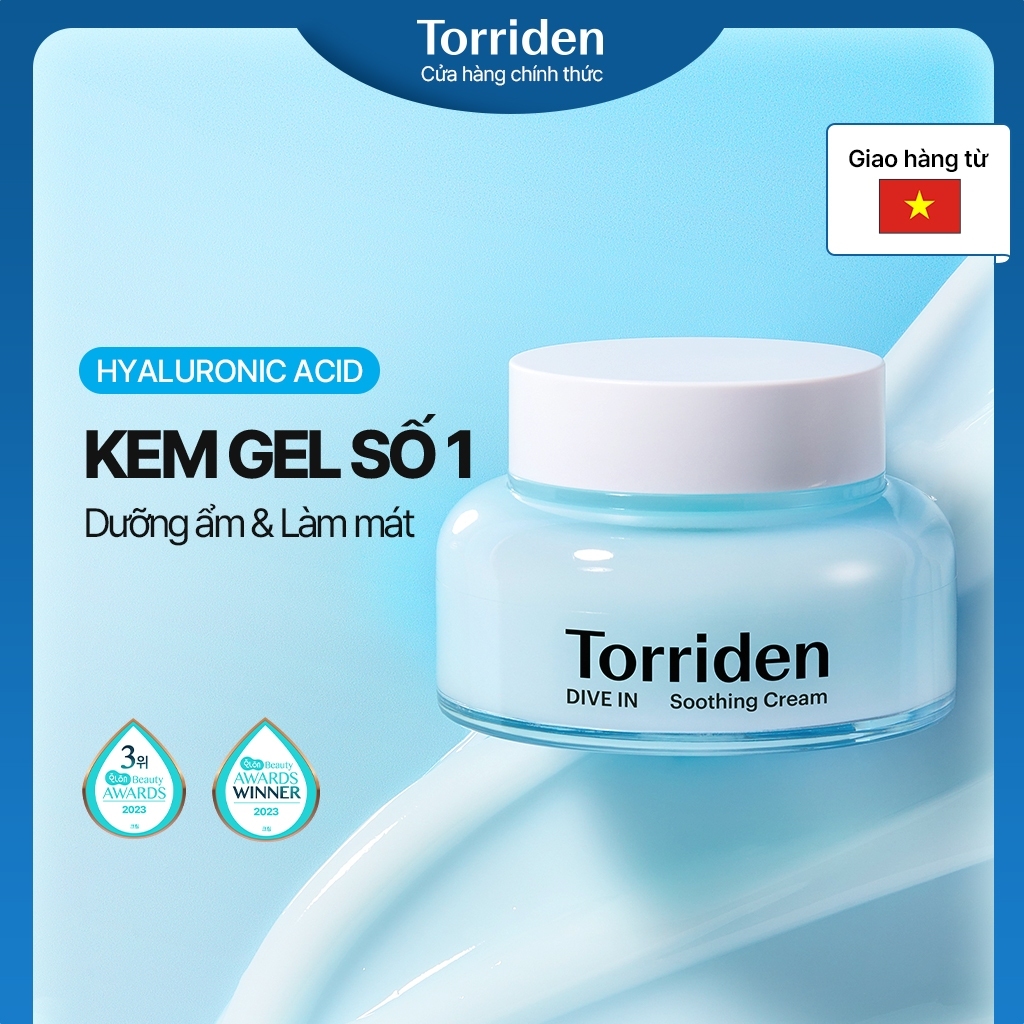 [Torriden Chính hãng] Kem dưỡng làm dịu da DIVE IN chứa Hyaluronic Acid Soothing Cream (yubi ...