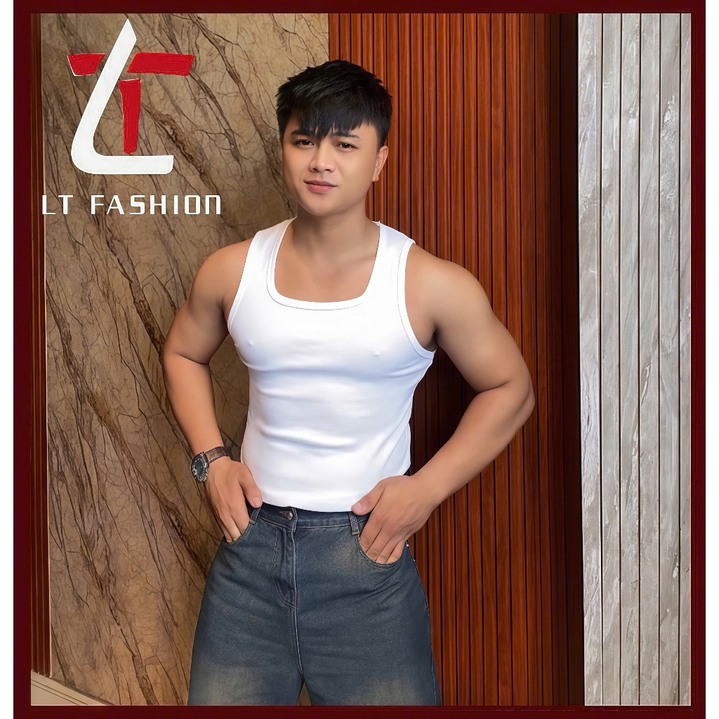 Áo Nam Ba Lổ Cotton Thun Gân Tank Top Cổ Vuông Gymmer Ôm Body Hấp Dẫn ...