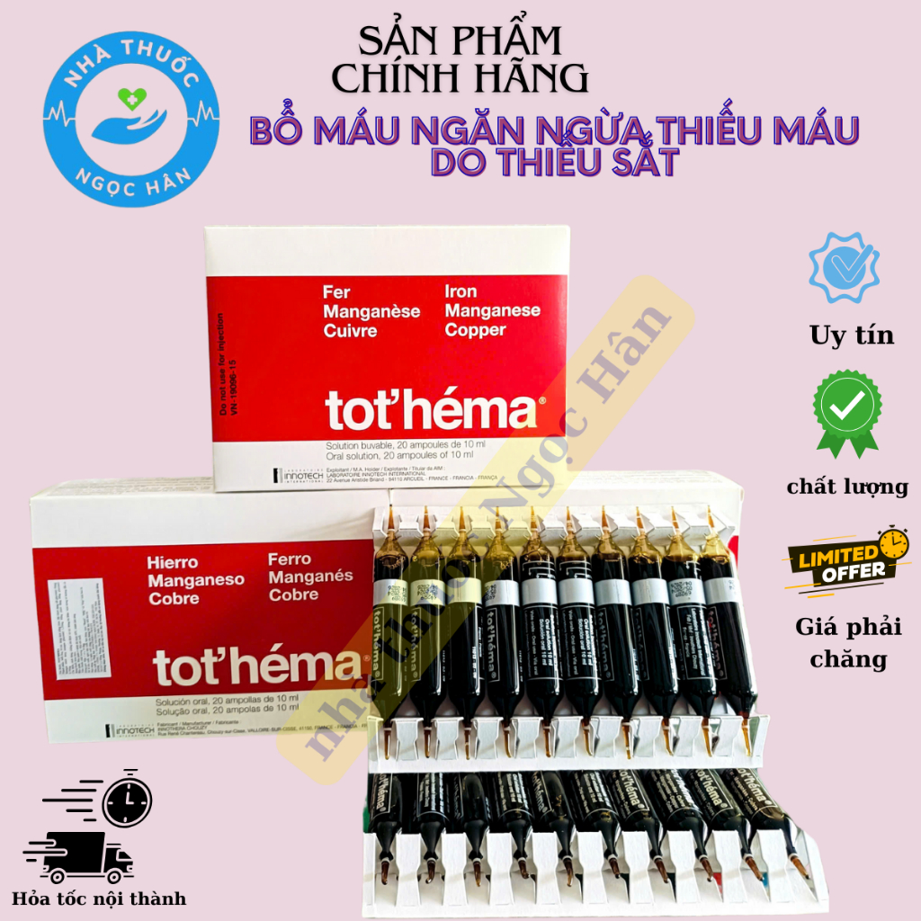 Tothema Si Rô Bổ Máu Hỗ Trợ Thiếu Máu Do Thiếu Sắt Hộp 20 Ống | Shopee ...