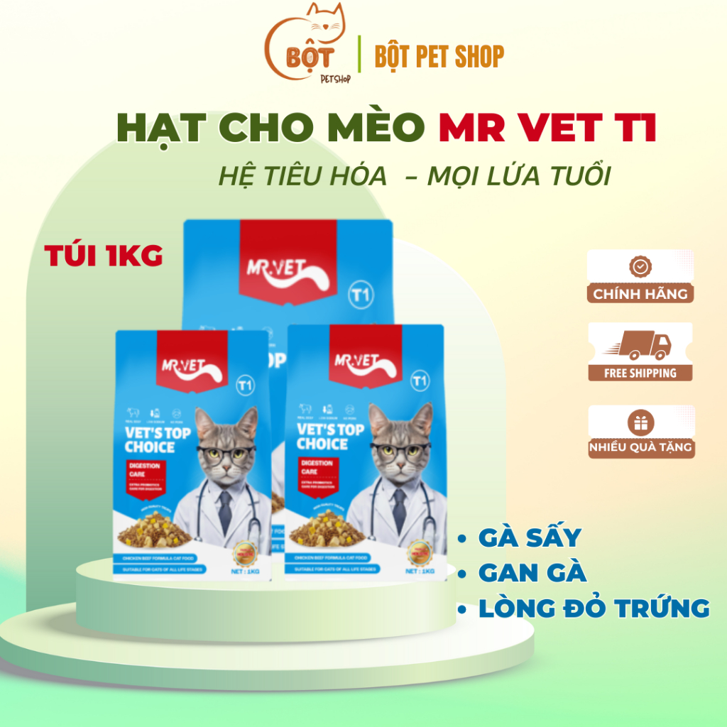 Hạt Cho Mèo MR.VET 1 Digestion Care Tốt Cho Hệ Tiêu Hóa gói 1kg ...