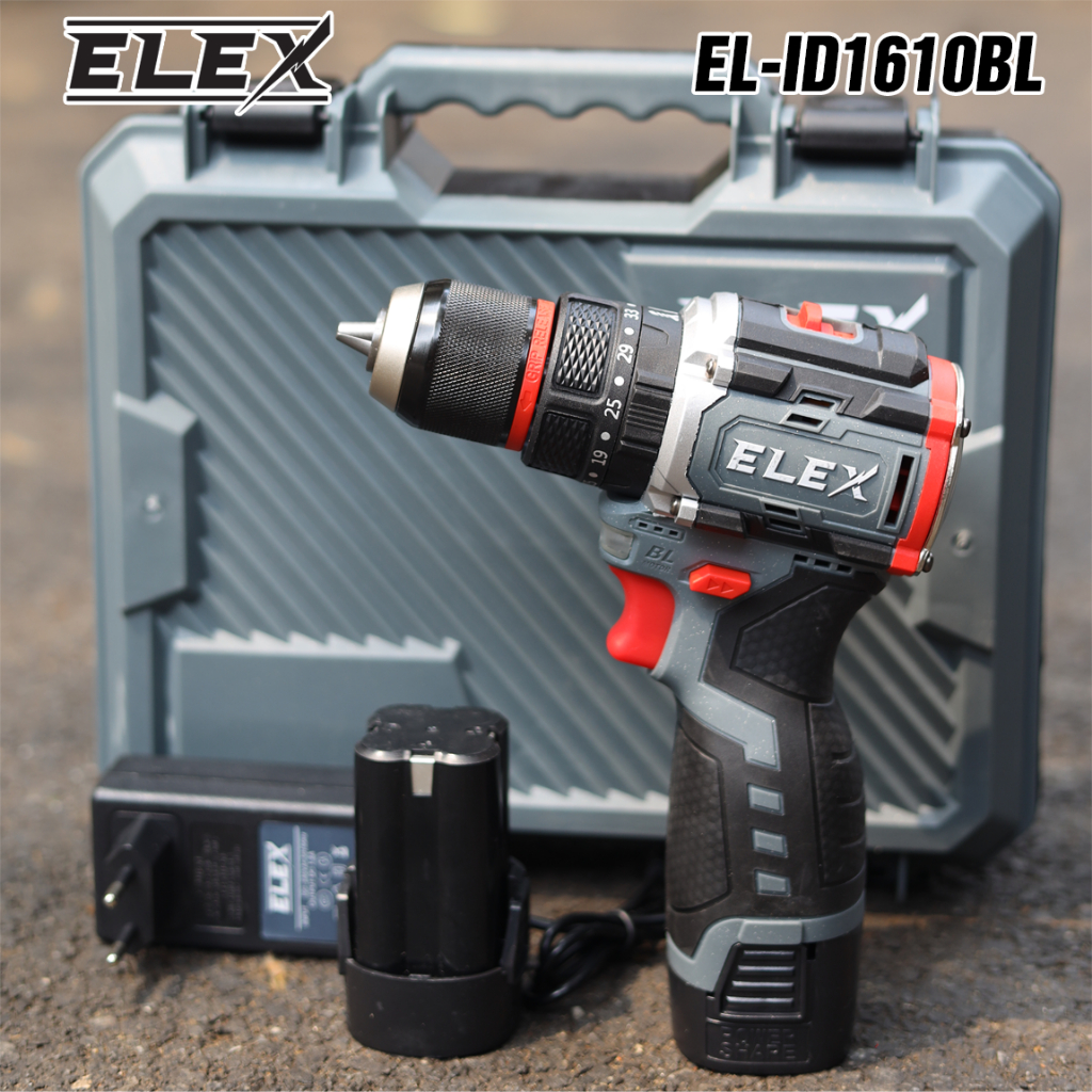 Máy Khoan Pin ELEX_ID1610BL , 3 Chức Năng, Đầu Kẹp 10ly Autolock, Động Cơ Không Chổi Than ...