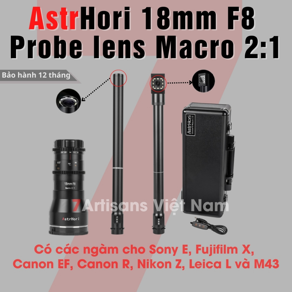 Ống kính AstrHori 18mm F8 Probe lens Macro 2:1 - Lens siêu macro dành ...