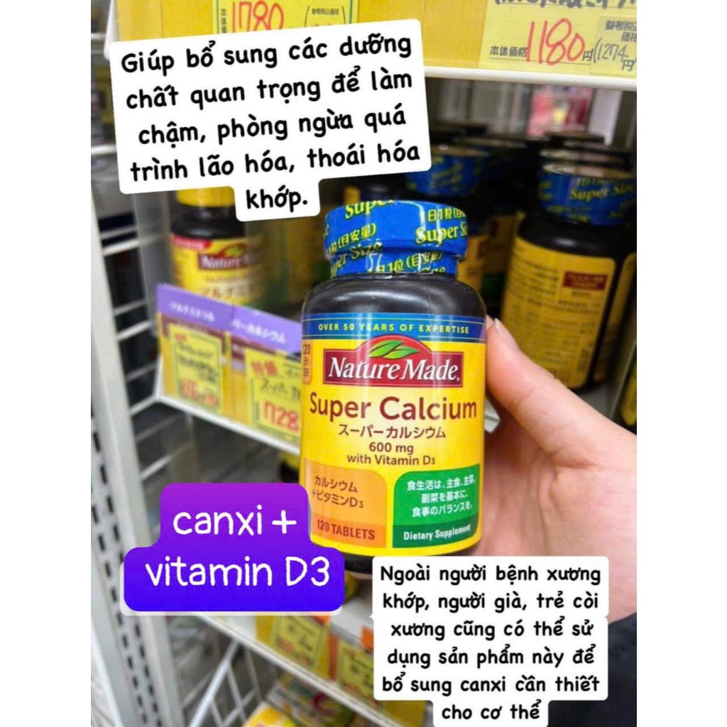 Viên uống Nature Made Super Calcium bổ sung Vitamin D +D3 + Canxi Nhật ...