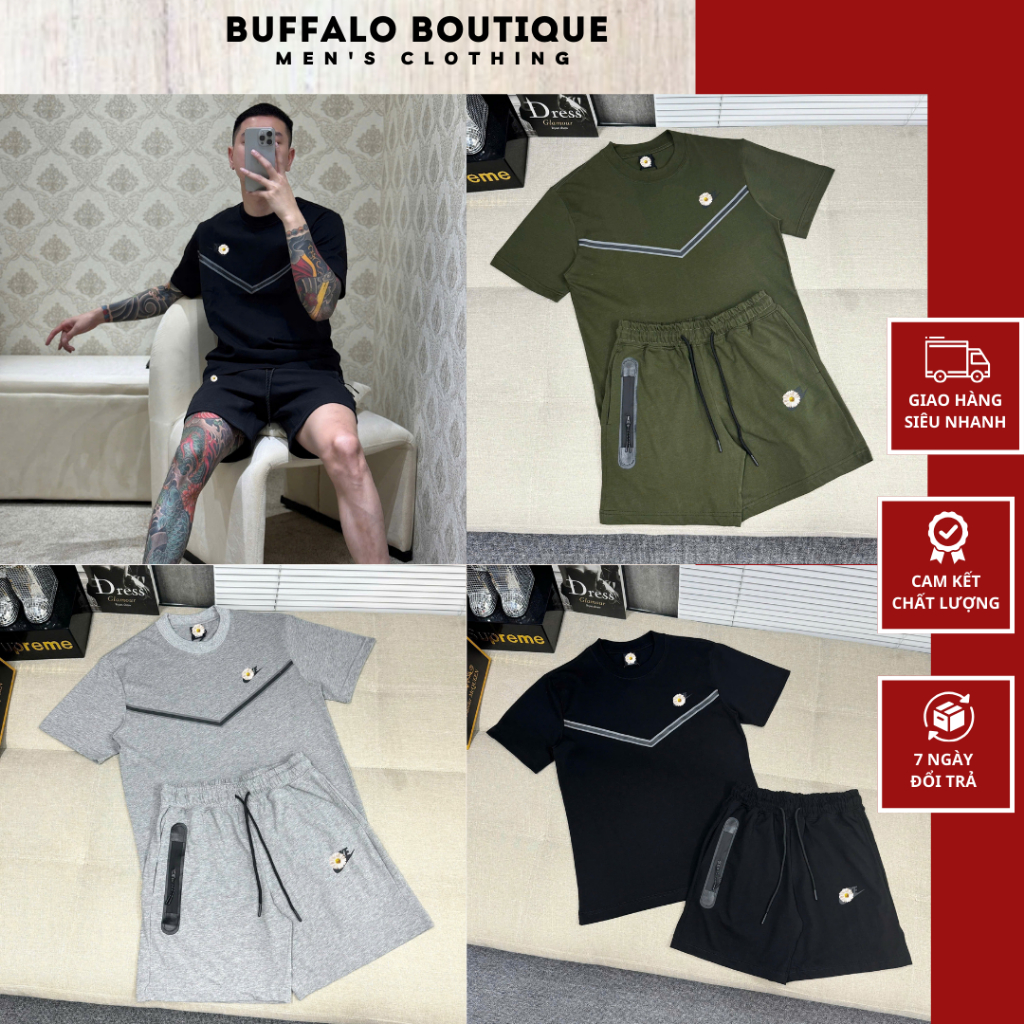 Bộ Quần Áo Nam Loaei Teck Phối Kẻ Chữ V Siêu Chất - Bộ Quần Áo Nam Nữ ...