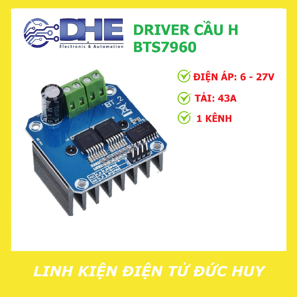 Module mạch cầu H điều khiển động cơ công suất cao BTS7960 - 43 Ampe ...