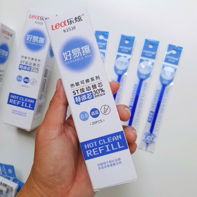 [ 1538 ] HỘP 20 Ruột Bút Gel Xóa Được Lea/ Lex K1538 Thay vào Bút Gel ...