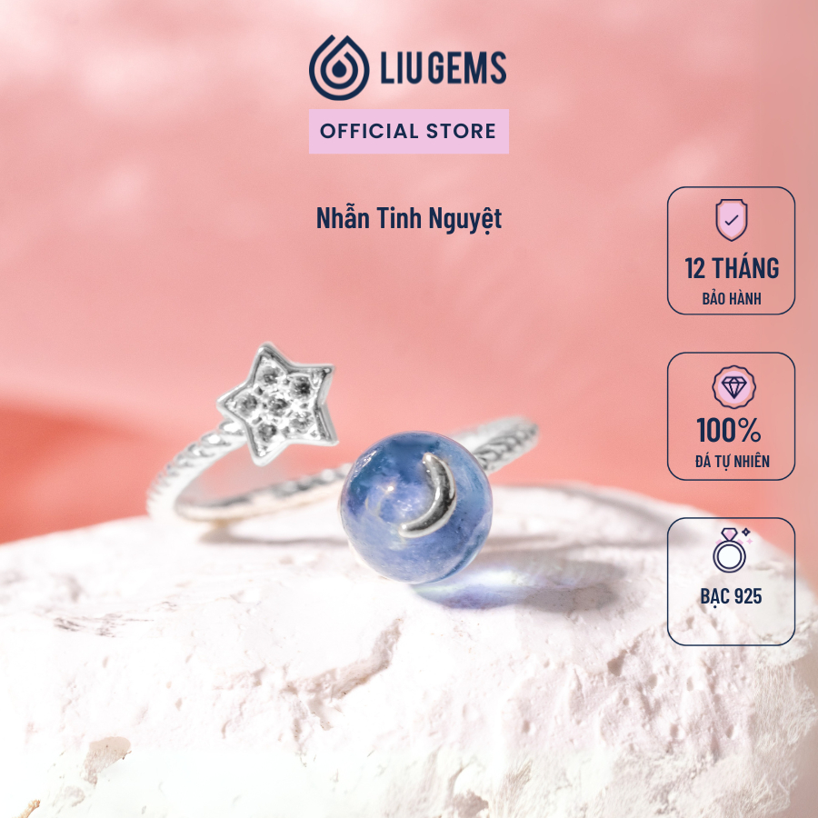 Nhẫn Bạc Cho Nữ Tinh Nguyệt Đá Phong Thủy Liugems Xinh Xắn, Thời Trang ...